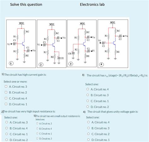 Solved Solve This Question Electronics Lab Vcc Vcc Vcc Vcc