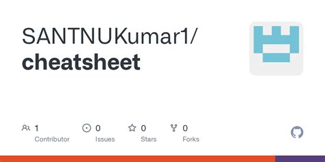 GitHub SANTNUKumar Cheatsheet