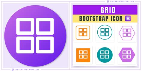Bootstrap Grid Icon Graticule Bi Bi Grid Icon Code HTML CSS Color Button