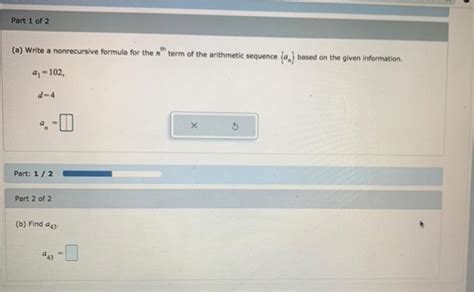 solved part 1 of 2 a write a nonrecursive formula for the