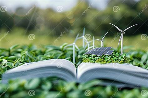 A Conceptual 3d Image Of Solar Panels And Wind Turbines Emerging From