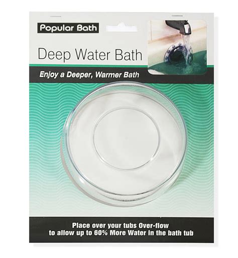 Popular Bath Deep Bath Water Overflow Shield Clear 375 Inches