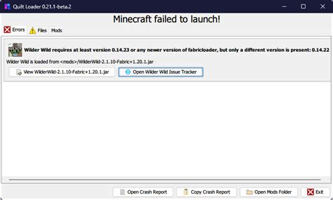 Crashes With Latest Quilt On Issue FrozenBlock WilderWild GitHub