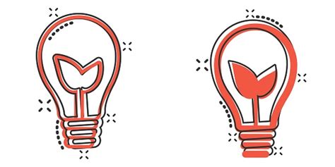 만화 스타일의 전구 아이콘 흰색 고립 된 배경에 전구 만화 벡터 그림 에너지 램프 스플래시 효과 사인 비즈니스 컨셉 광선에 대한 스톡 벡터 아트 및 기타 이미지 Istock