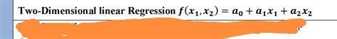 solved two dimensional linear regression f x1 x2 ao