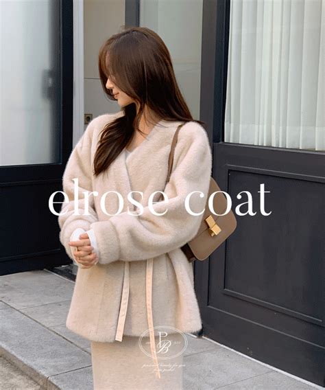 퍼빗 단독제작 엘로즈 밍크퍼 벨트 하프 무스탕 코트 1color