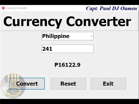 Currency Converter Tutorial Developed In Delphi Capt Paul Oamen