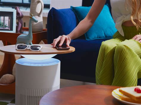 Switchbot Air Purifier Table Includes A Wireless Charger For Health And Convenience Yanko Design