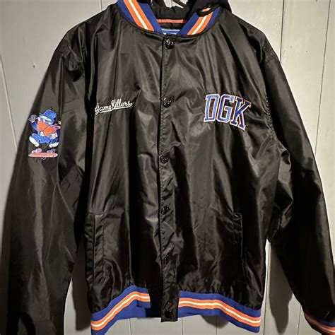 Dgk Bomber Jacket With Hood Great Condition Size L Depop