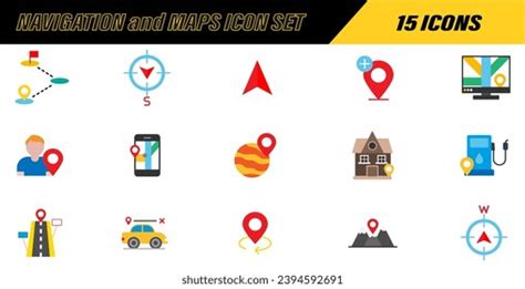 Navigation Maps Icon Set Location Map Stock Vector Royalty Free