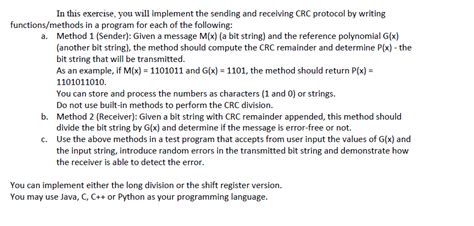 in this exercise you will implement the sending and