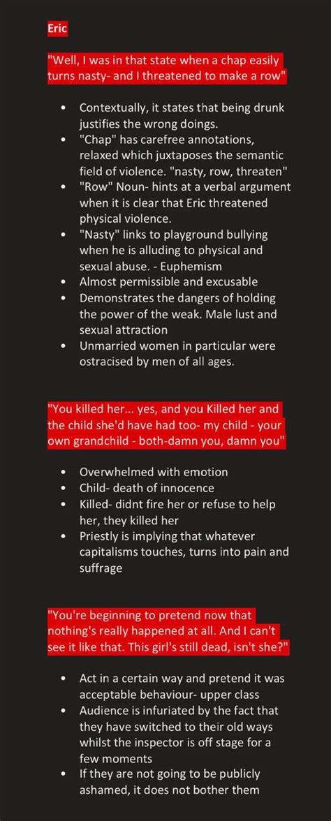 Gcse English Lit Eric Quotes Analysis And Quizlet For Grades 89 English Literature Knowunity