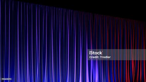풍부한 블루 벨벳 커튼으로 어두운 빈 무대입니다 3d 렌더링 3차원 형태에 대한 스톡 사진 및 기타 이미지 3차원 형태 가수 공연 Istock
