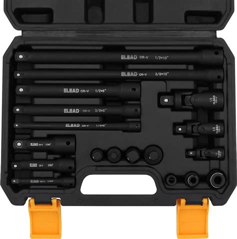 18 Pieces Impact Socket Extension Set 1 4 3 8 And 1 2 Drive Socket Extension Bar Ratchet