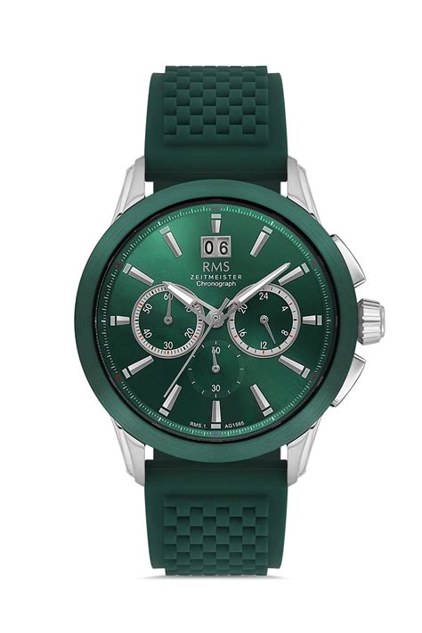 Rms Green Dial Silver Green Plated Mens Wristwatch