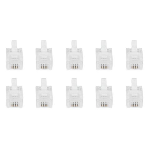 Conector Ethernet Conector De Cristal Telefónico De 100 Piezas Adaptador Ethernet Conector De