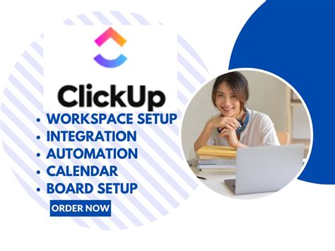 clickup workspace setup automation integration calendar board setup