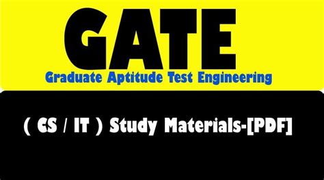 GATE Computer Science CS IT Study Materials PDF