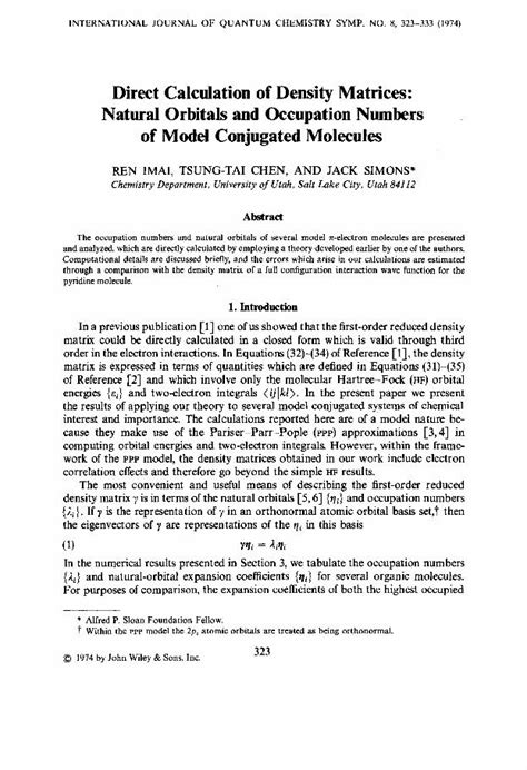 Pdf Direct Calculation Of Density Matrices Natural Orbitals And