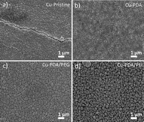 The Top View SEM Images For Cu Films Deposited On A Pristine SiO 2 Download Scientific
