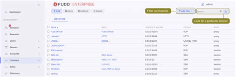Editing A Listener — Fudo Enterprise 53 System Documentation