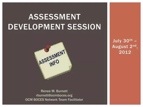 Ppt Assessment Development Session Powerpoint Presentation Free Download Id2090714