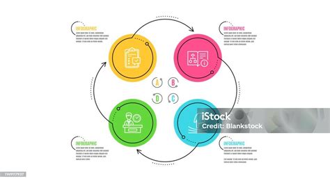 checklist technical algorithm and presentation time icons set elastic