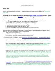 Module 3 Exercise 1 Docx Module 3 Evaluating Exercise 1 Babe Name Use This Form To Complete