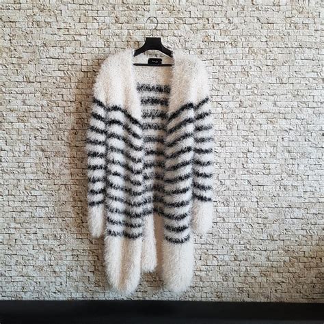 스트라이프 무늬 루즈핏 복실이 가디건 프리 헬로마켓