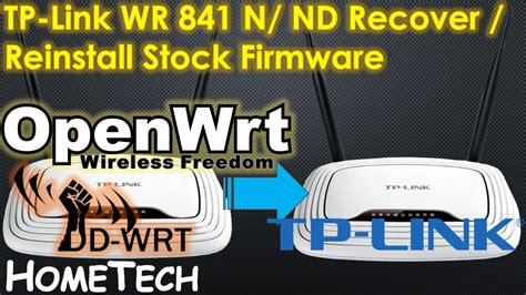 TP Link Reinstall Restore To OEM Factory Stock Firmware From OpenWRT Or DD WRT Using TFTP
