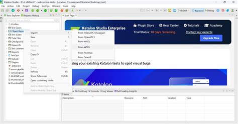 import soap requests from wsdls in katalon naukri code 360