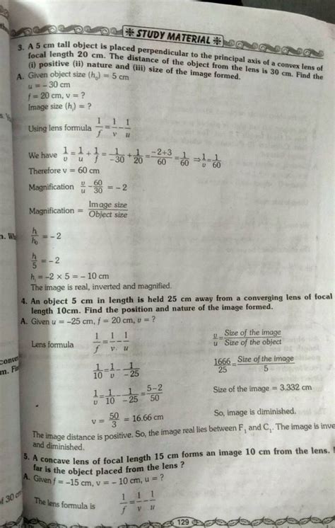 3 a 5 cm tall object is placed perpendicular to the principal axis of a