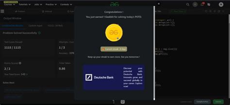 nithiya s on linkedin geeksforgeeks codingchallenge problemsolving potd achievement…