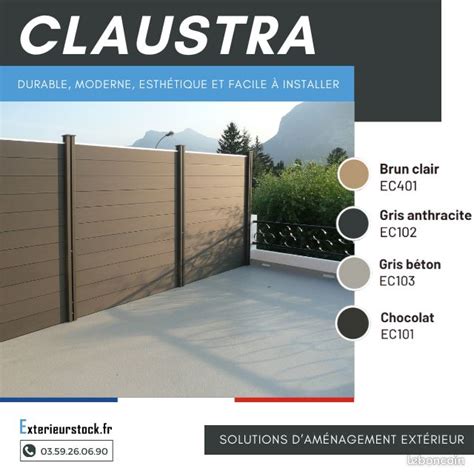 Nouveauté Claustra Bois Composite Gris Béton Ec103 Conception
