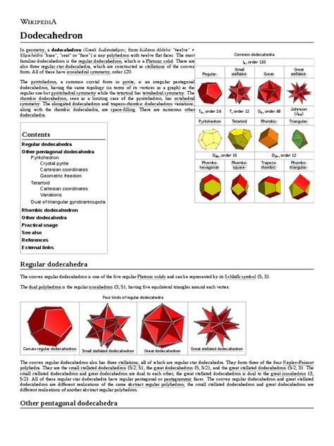 dodecahedron regular dodecahedra other pentagonal dodecahedra pdf