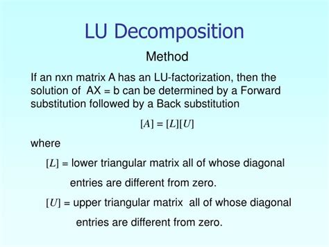 Ppt Lu Decomposition Powerpoint Presentation Free Download Id 5877366