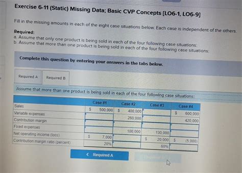 Solved Exercise 6 11 Static Missing Data Basic Cvp