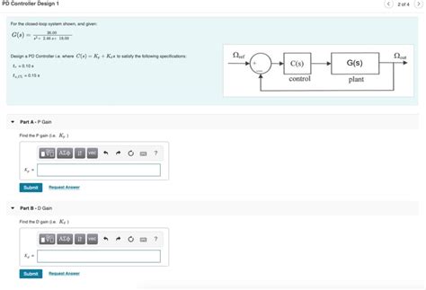 Solved PD Controller Design Of For The Closed Loop Chegg