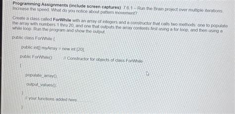 Solved Programming Assignments Include Screen Captures