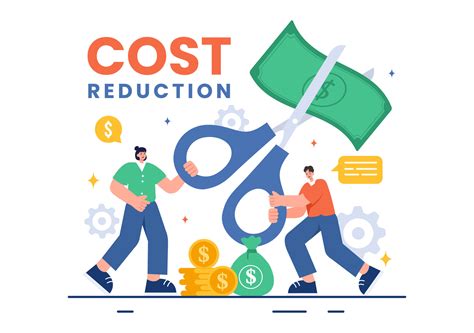 Cost Reduction Illustration Depicting Decrease Price Minimization Or