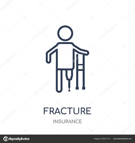 Fracture Icon Fracture Linear Symbol Design Insurance Collection Stock
