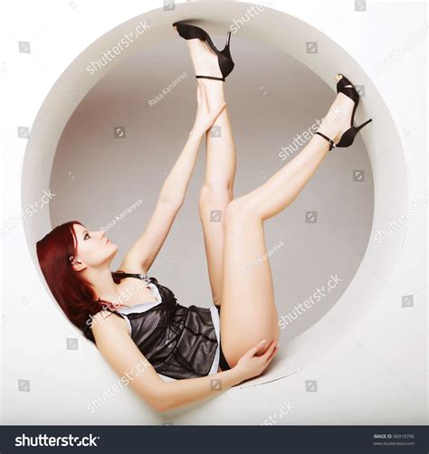 Sexy Girl Sitting Circle Stock Photo Shutterstock