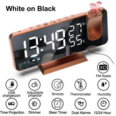 Fm Radio Led Digital Smart Alarm Clock Watch Table Electronic Desktop Clocks Usb Wake Up Clock