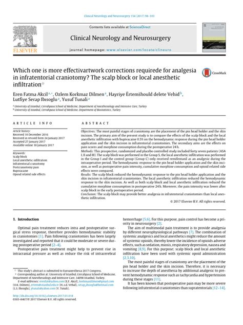 Which One Is More Effective For Analgesia In Infratentorial Craniotomy
