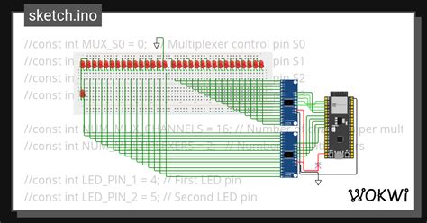 Multiplexer Led Wokwi Esp32 Stm32 Arduino Simulator