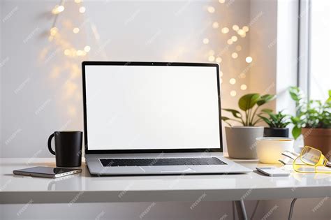 Premium Ai Image Mockup Balnk Screen Laptop Computer And Gadget On