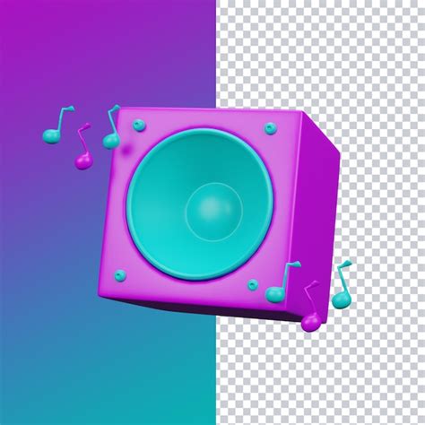 Premium Psd 3d Rendering Of Speaker For Social Media