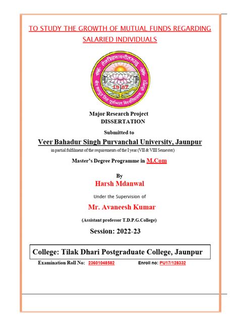 Harsh Modanwal Project Pdf Investment Fund Investing