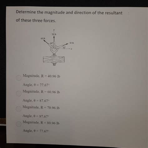 Solved Determine The Magnitude And Direction Of The Chegg