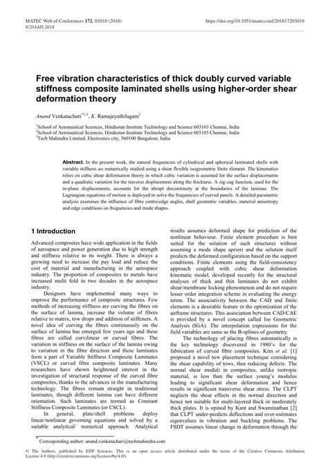 Pdf Free Vibration Characteristics Of Thick Doubly Curved Variable Stiffness Composite